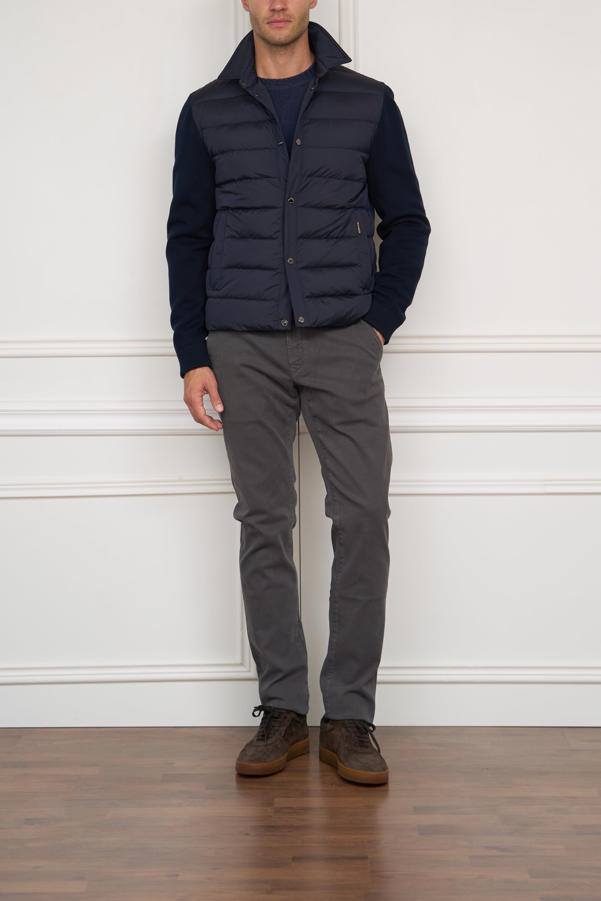 Wattiertes Overshirt in navy